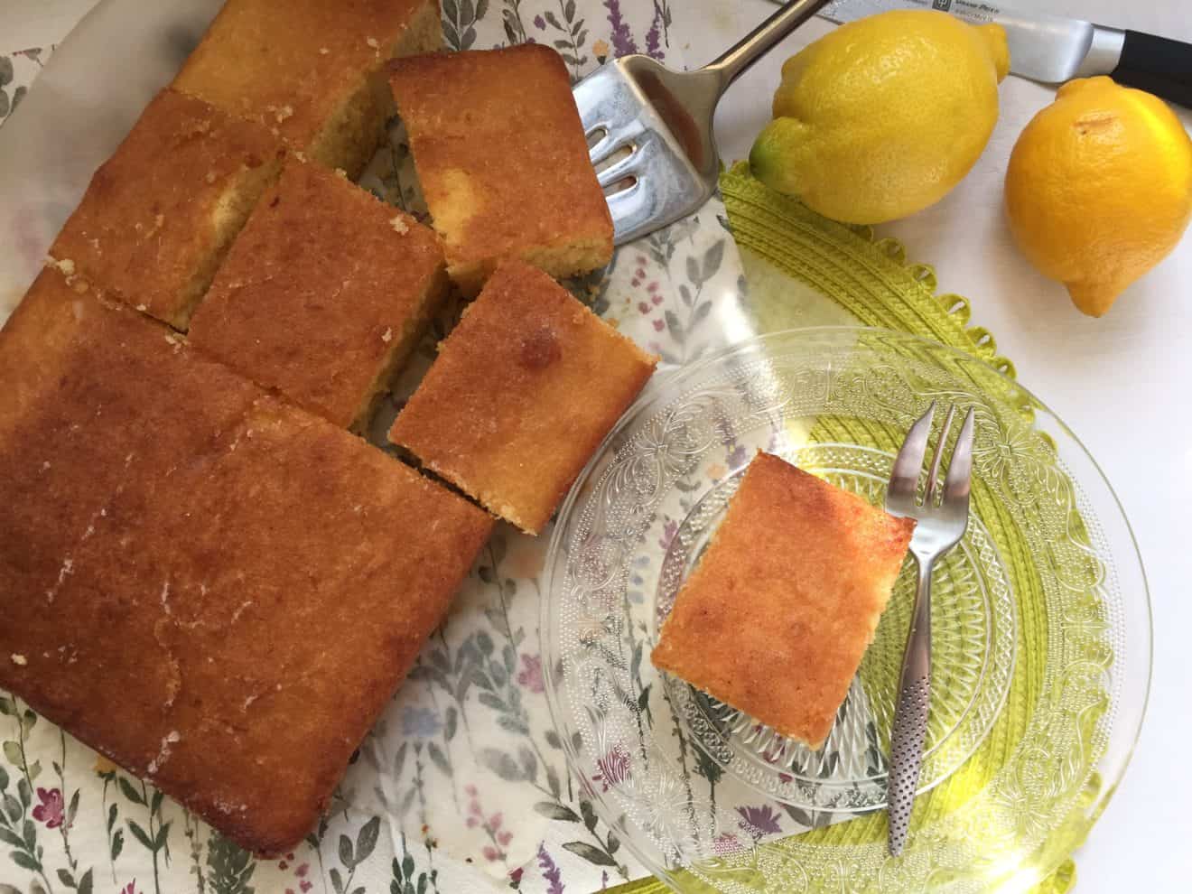 Easy Lemon Drizzle Tray Bake - Traditional Home Baking