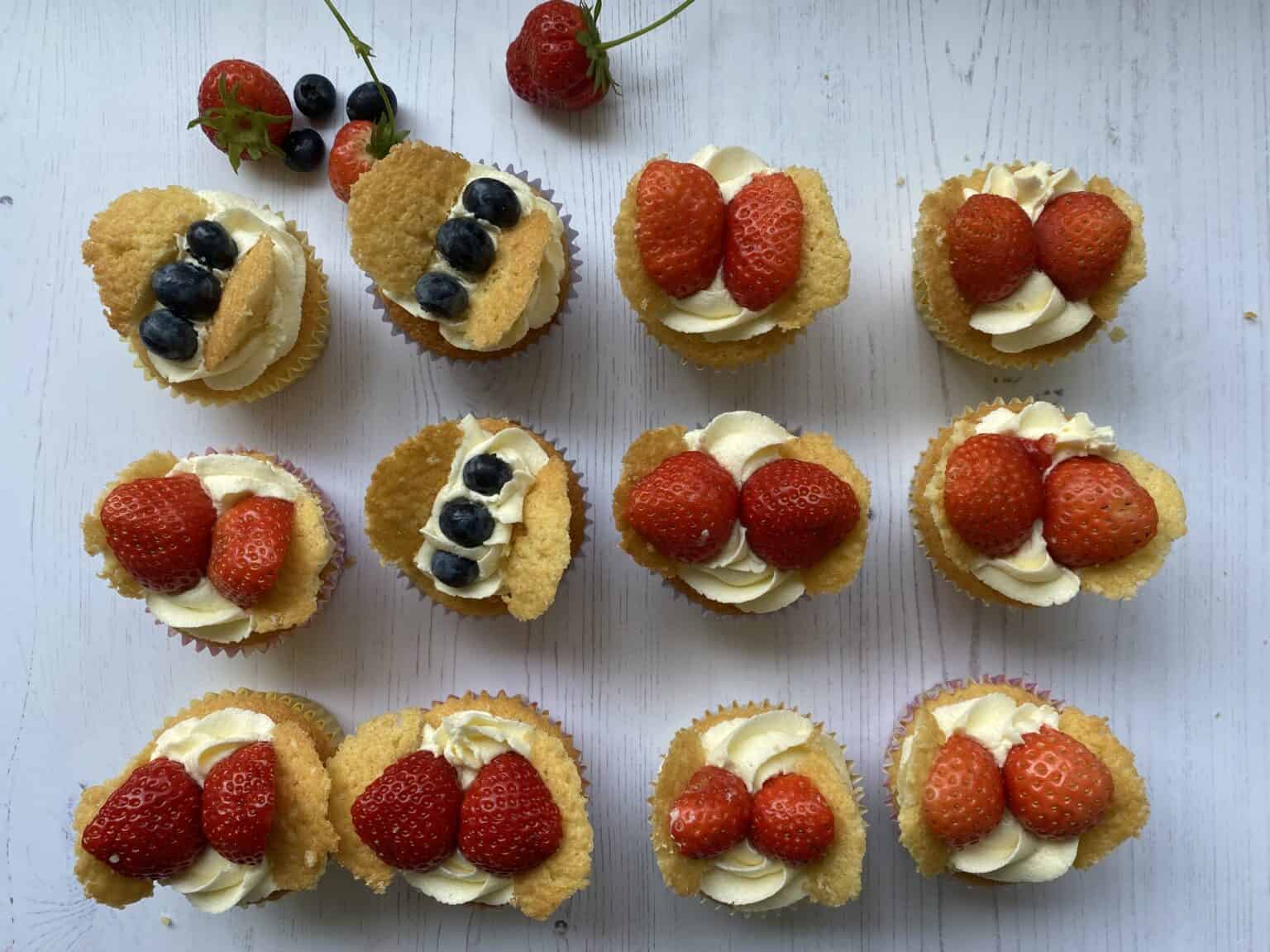 Strawberry Butterfly Cakes - Traditional Home Baking